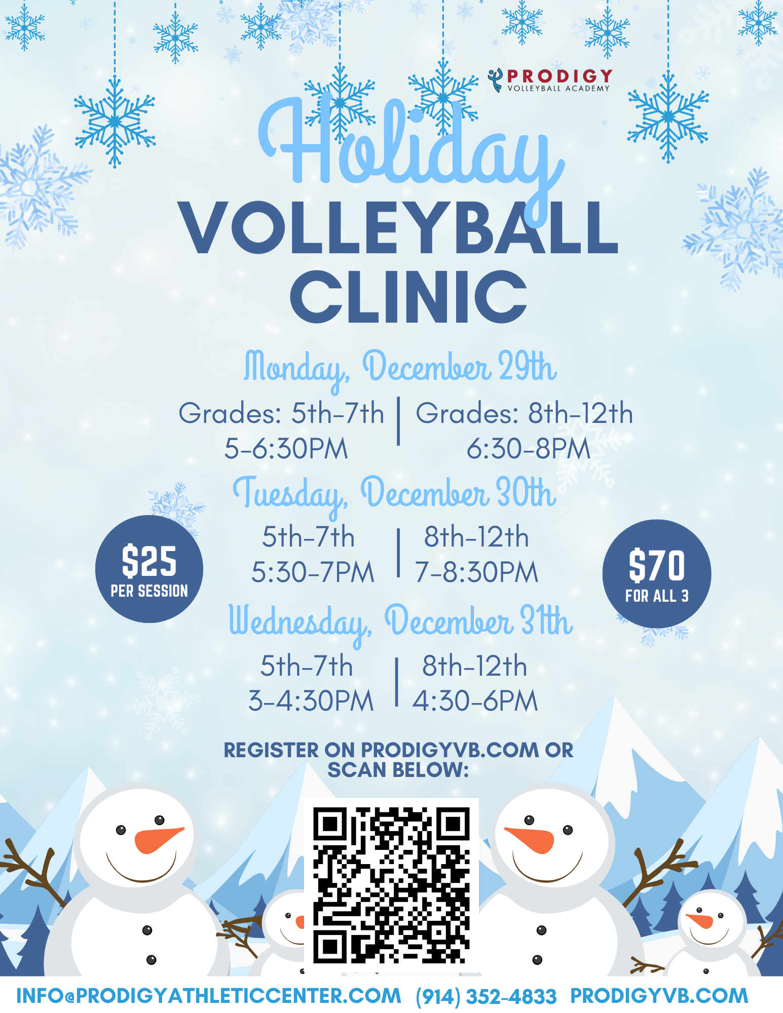 Holiday Volleyball Clinic | Prodigy Athletic Center